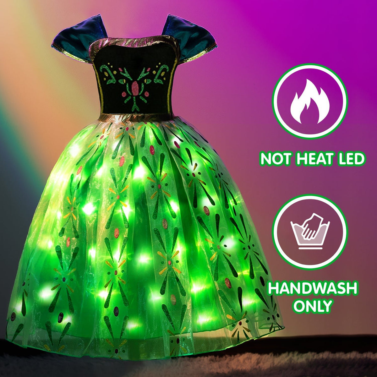 Glowing Anna Costume For Girls Illuminate Your Frozen Look - Uporpor