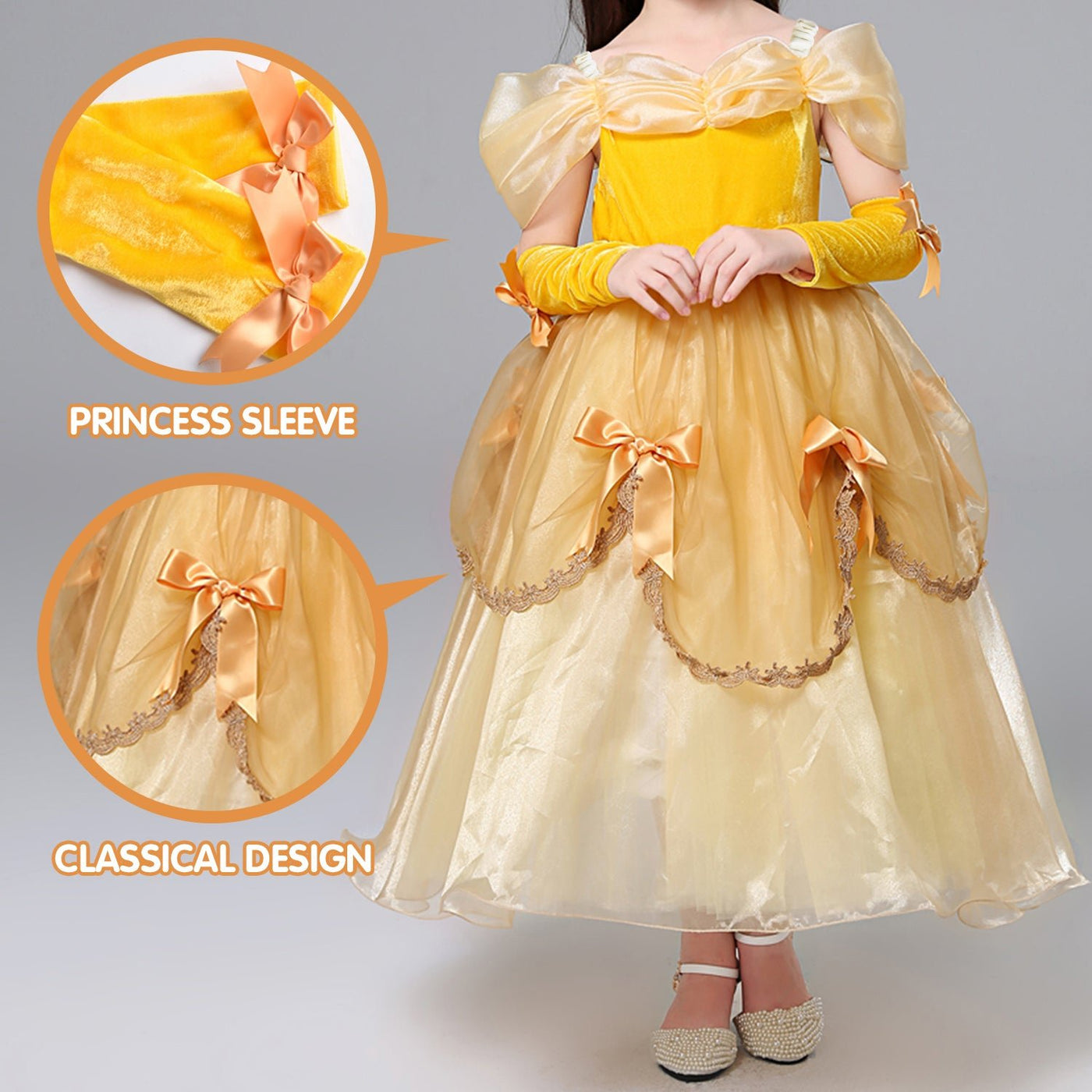 Light up Princess Belle Costume Dress - Uporpor