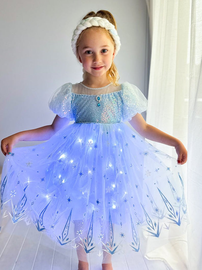 Light up Princess Elsa Costumes for Little Girls