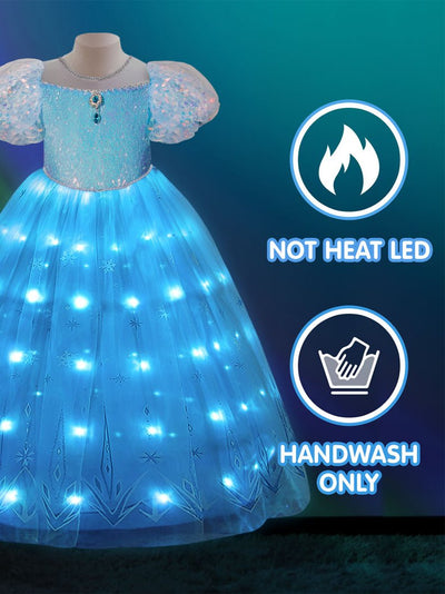 Light up Princess Elsa Costumes for Little Girls