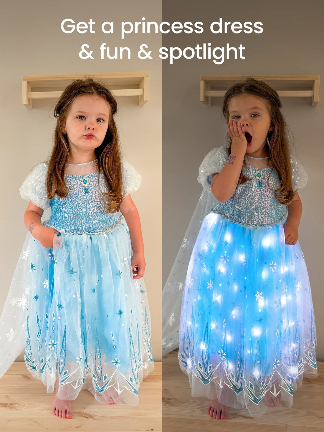 Light up Princess Elsa Costumes for Little Girls
