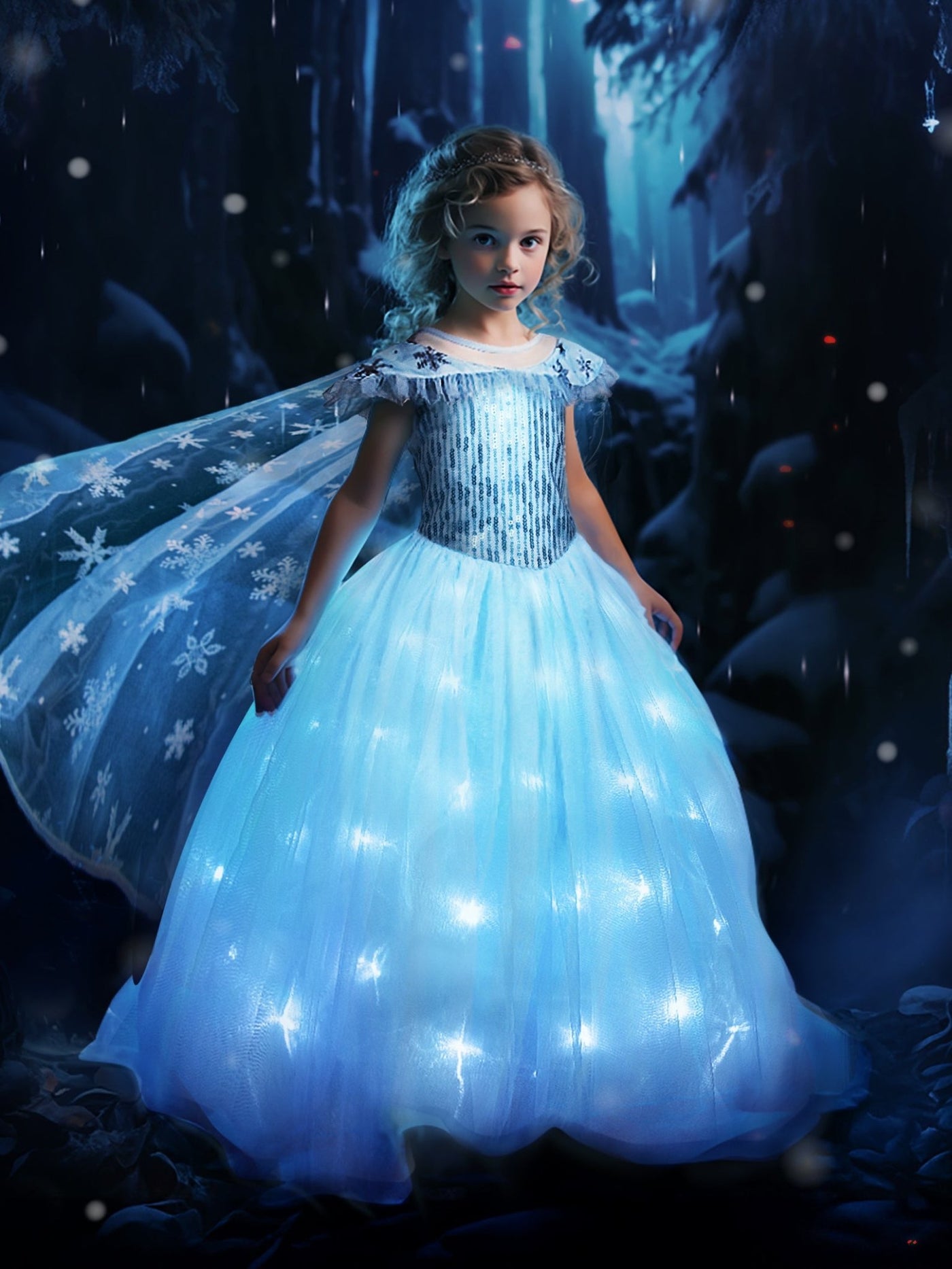 Glowing Princess Elsa Dress Costume for Grils - Uporpor